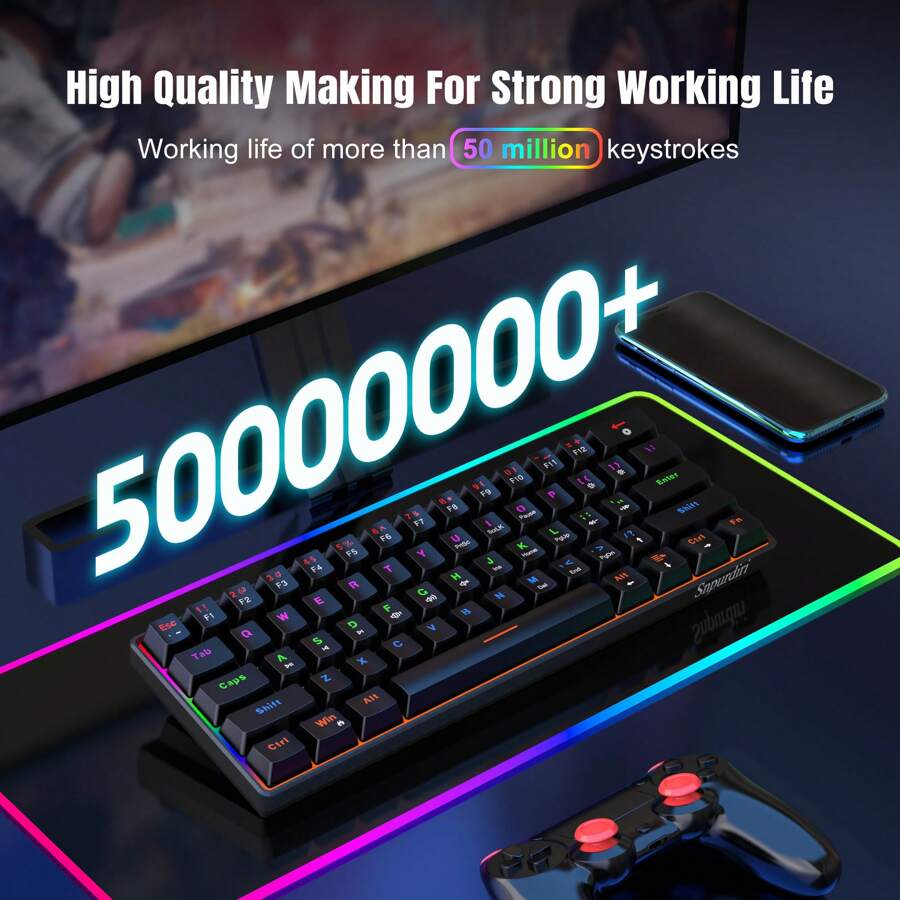 Snpurdiri Snpurdiri 60% Mechanical Gaming Keyboard, Key Line Separation ...