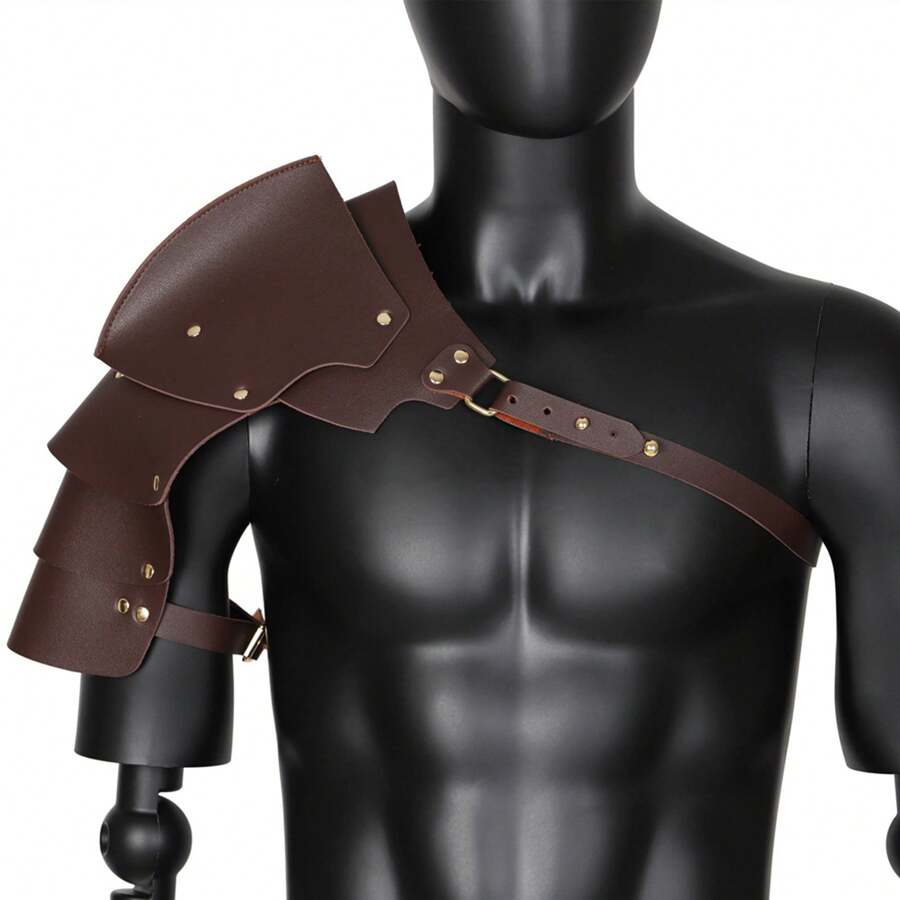 1pc Brown Vintage Medieval Viking Armor Shoulder Guard For Halloween ...
