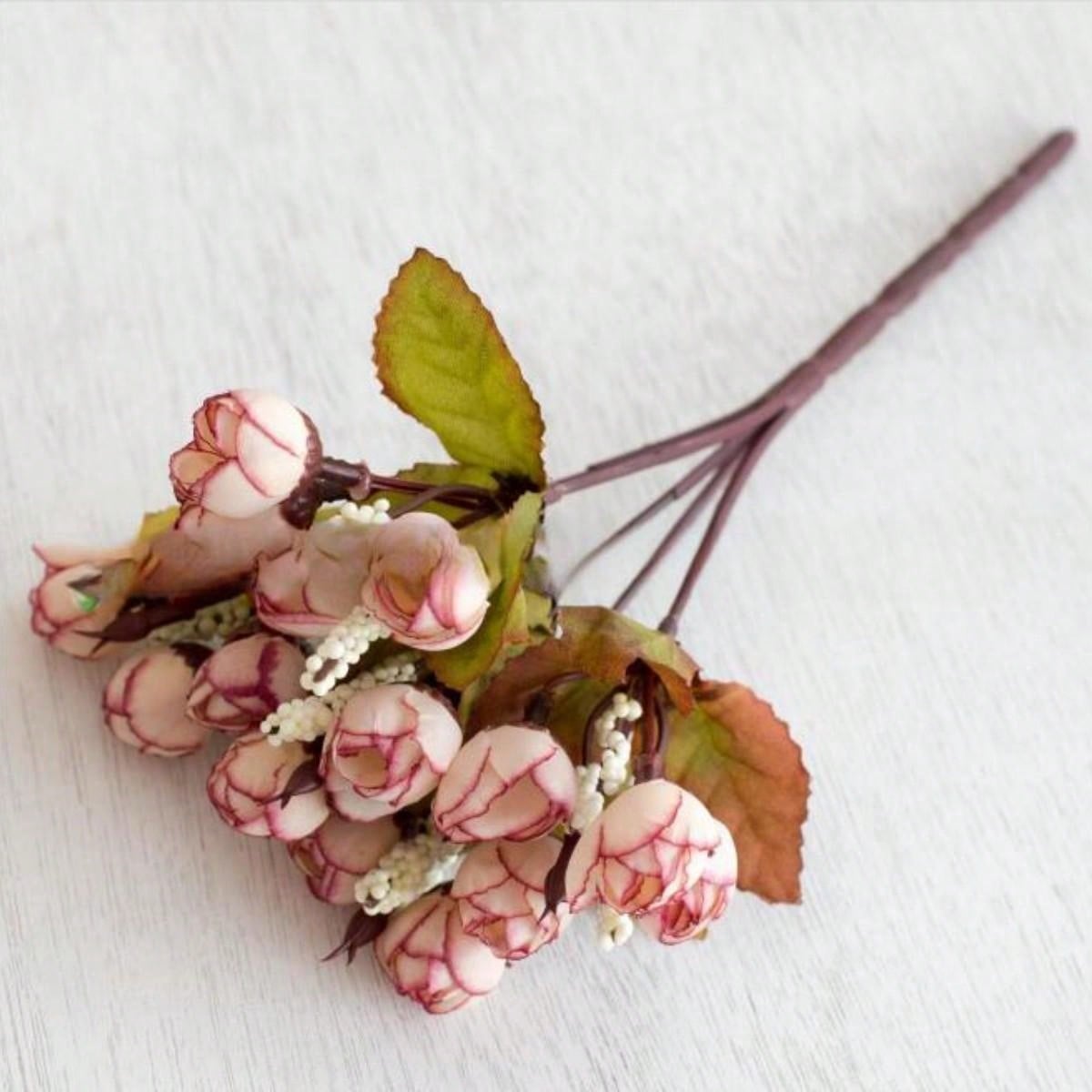 10pcs Coffee Brown Miniature Artificial Roses With Realistic 15 Rose ...