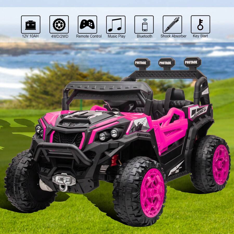 POSTACK 24V Kids Ride on UTV with Remote Control for Girls Boys 4X4 Off ...