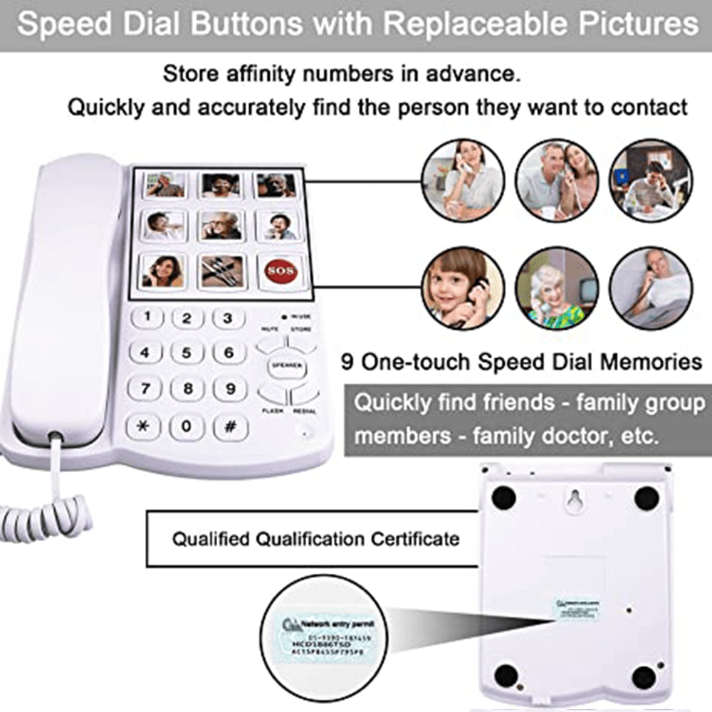 1pc Big Button Telephone Large Button Phone for Seniors, High Volume ...