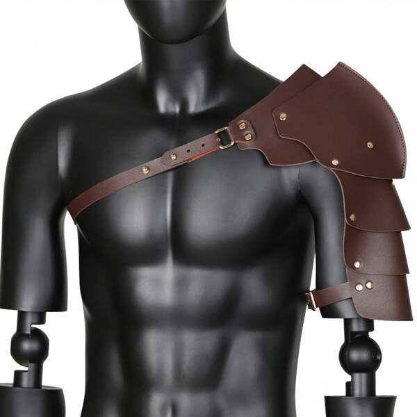 1pc Brown Vintage Medieval Viking Armor Shoulder Guard For Halloween ...