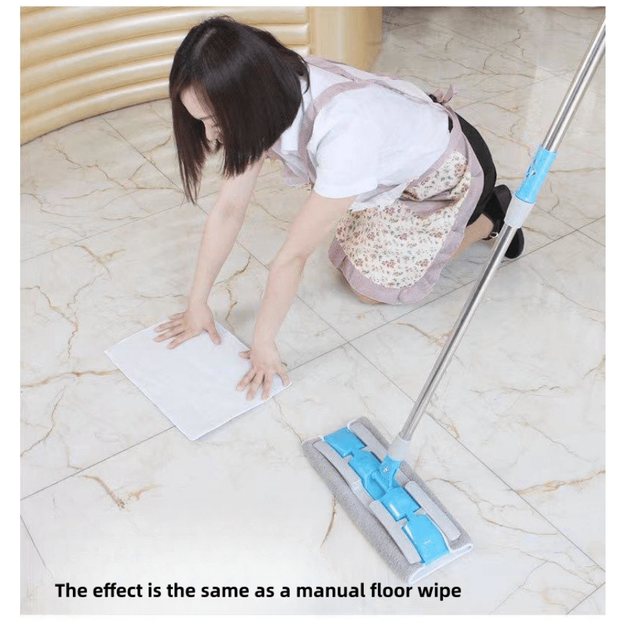 Flat Mop Stainless Steel Rotating Water Absorbent Hand Washable Mop Wet ...