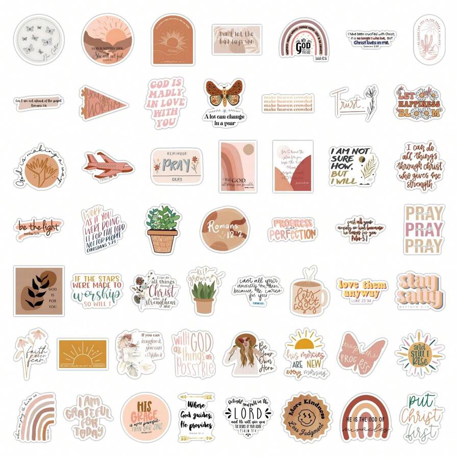 200pcs Bible Stickers, Inspirational Boho Christian Stickers, Bible ...