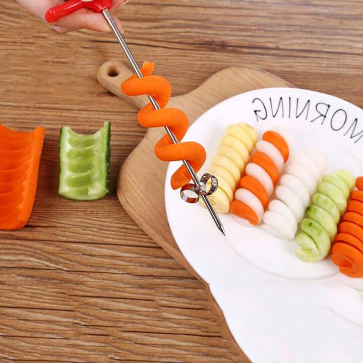 1pc Fruit Spiral Knife Spiral Knife Vegetable Coiler Scroller Stainless ...
