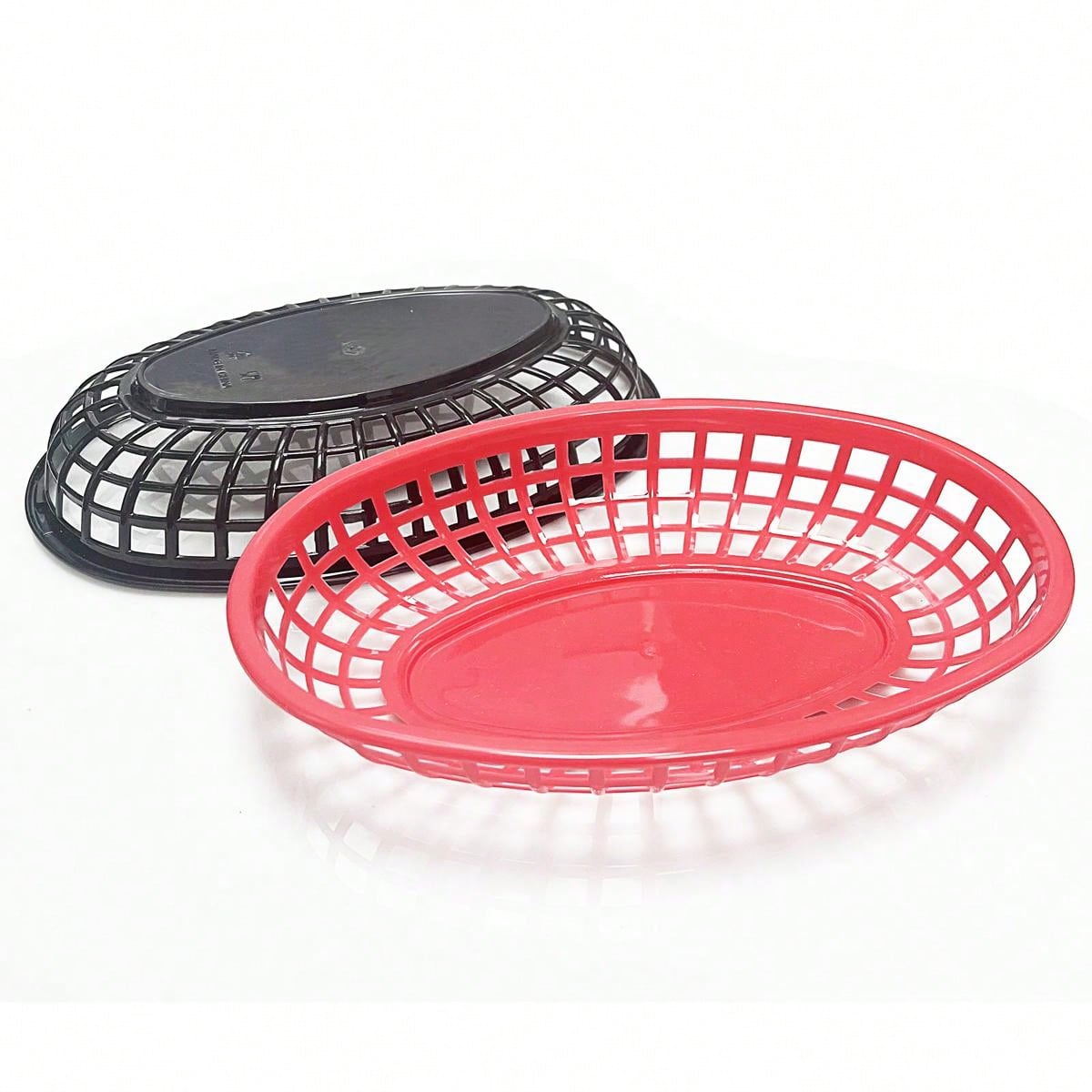 12pcs 36pcs Fast Food Baskets, Oval Plastic Fast Food Serving Basket ...