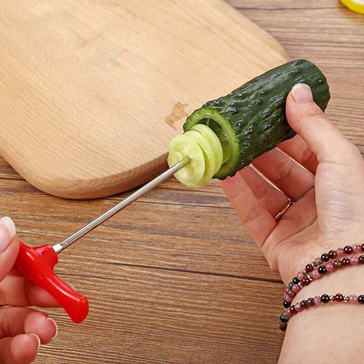 1pc Fruit Spiral Knife Spiral Knife Vegetable Coiler Scroller Stainless ...