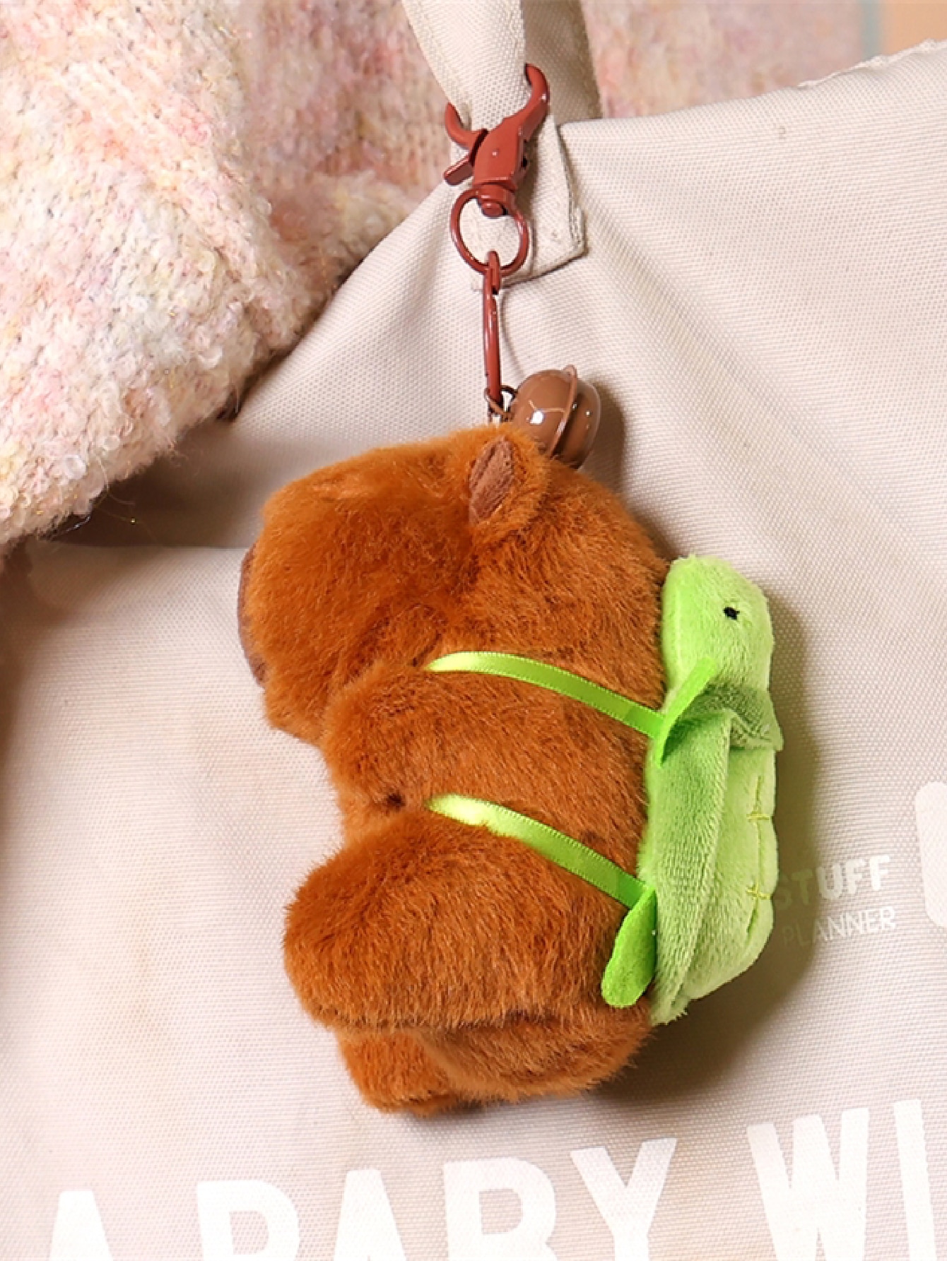 Capybara Stuffed Animal Carry a Turtle on Back ,Realistic Strawberry ...