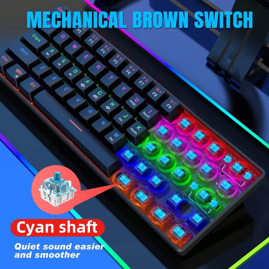 Snpurdiri Snpurdiri 60% Mechanical Gaming Keyboard, Key Line Separation ...