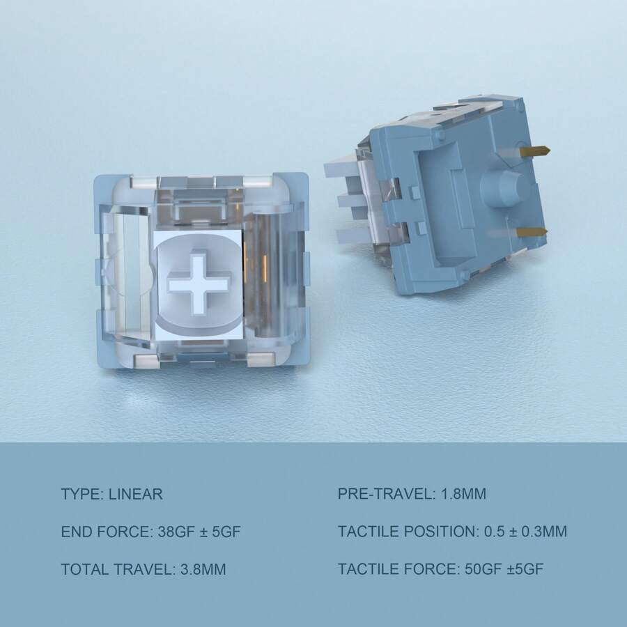 MageGee 110pcs Blue Whale Linear Keyboard Switches, 3 Pin 50gf Key ...
