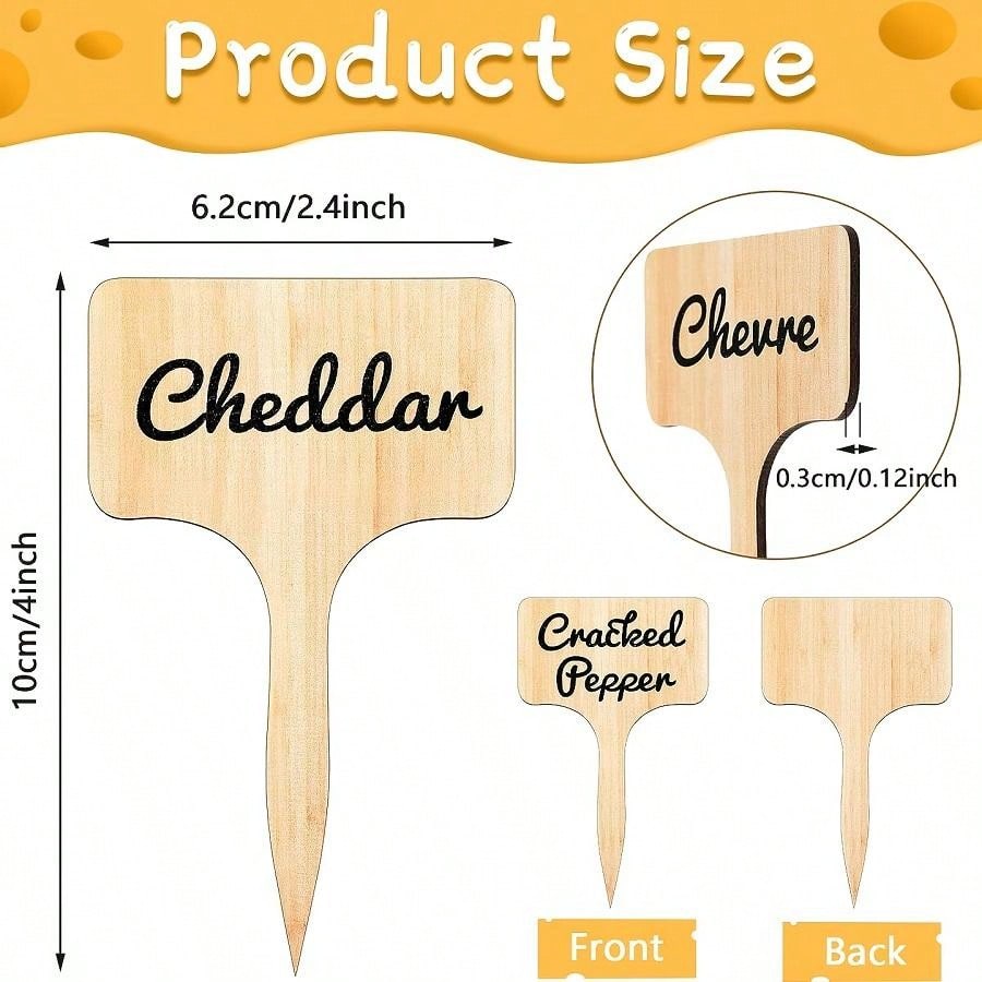 15pcs Handwritten Wooden Cheese Labels, Reusable Cheese Tags For Cheese ...