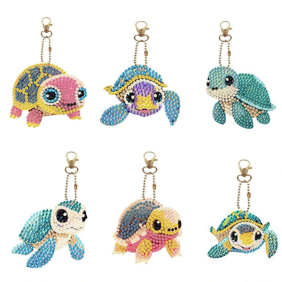 6pcs Diamond Painting Keychain Diy Diamond Art Keychain Full Diamond ...