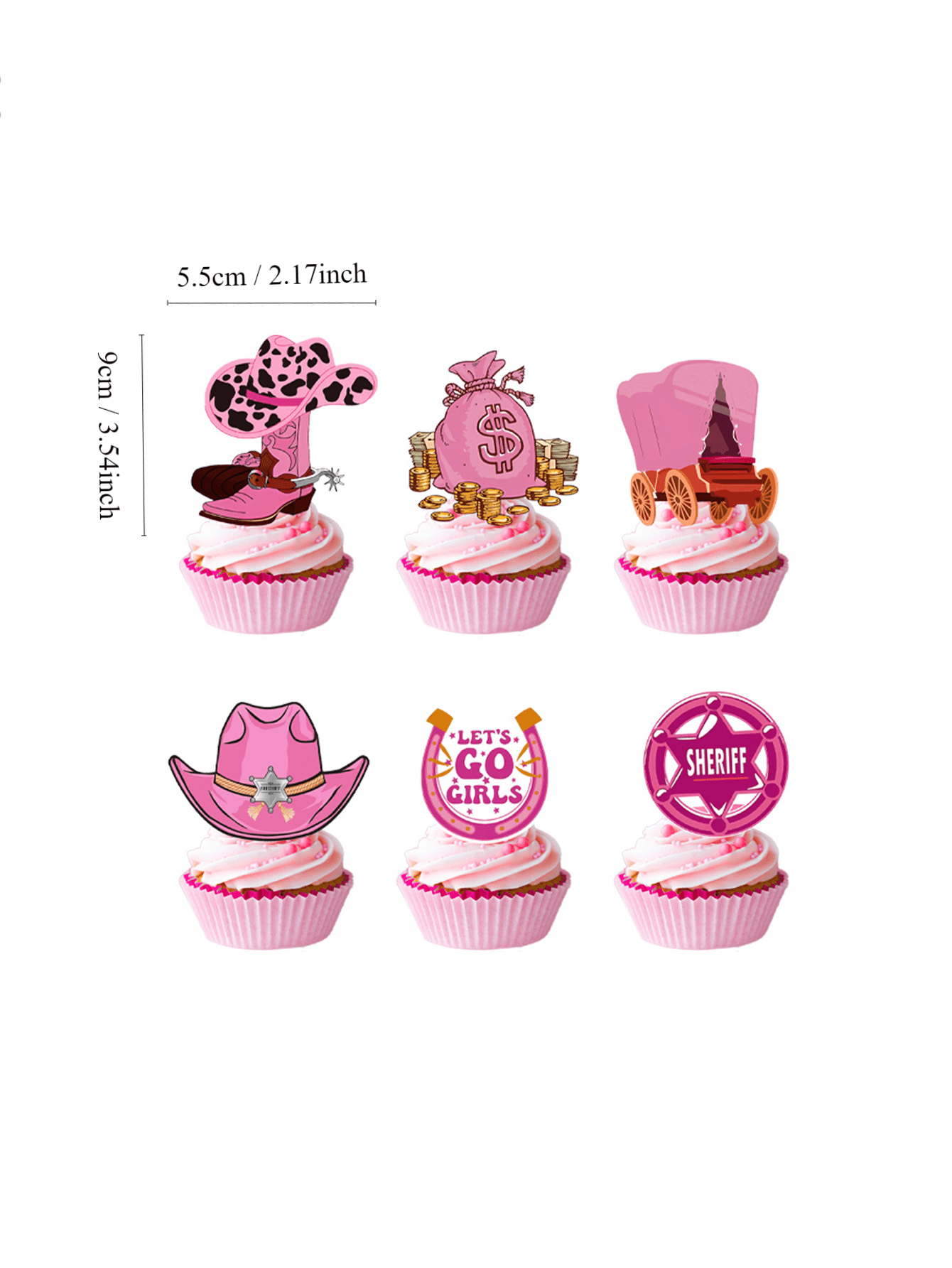 24pcs Pink Cowgirl Hat and Boot Cake Topper Western Birthday Cake ...