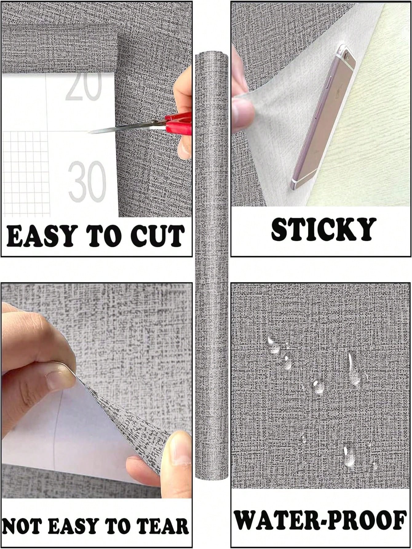 Getextureerd Kledingstof Crème Behang Beige Schill En Stok Zelfklevend ...