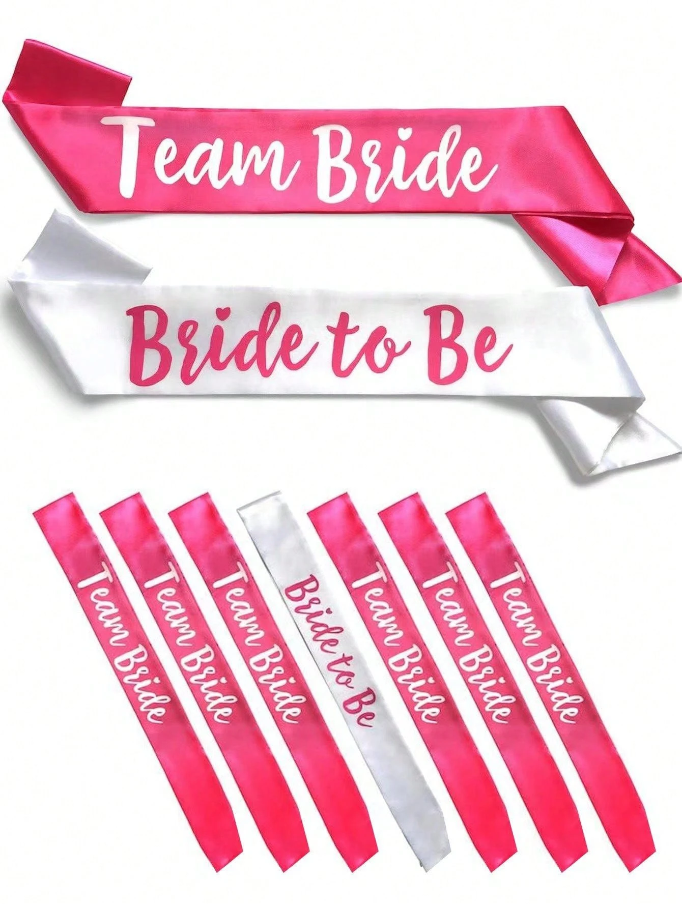 Team Bride 7pcs Satin Sash Set - Sophisticated & Fun Party Favors for ...