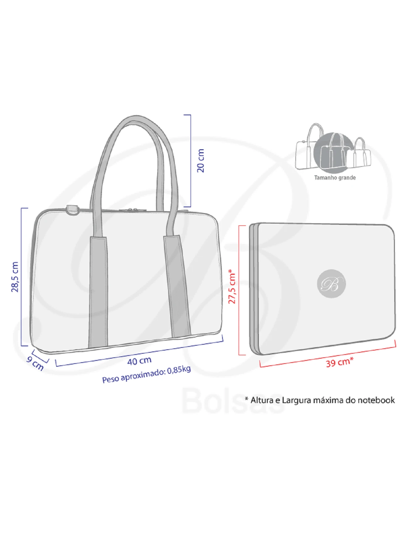 Pasta Maleta Bolsa Executiva Feminina Notebook Tablet Social Casual Documentos Transversal ...