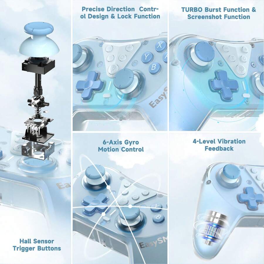 EasySMX T39 Switch Pro Wireless BT Gaming Controller Gamepad For NS, PC ...