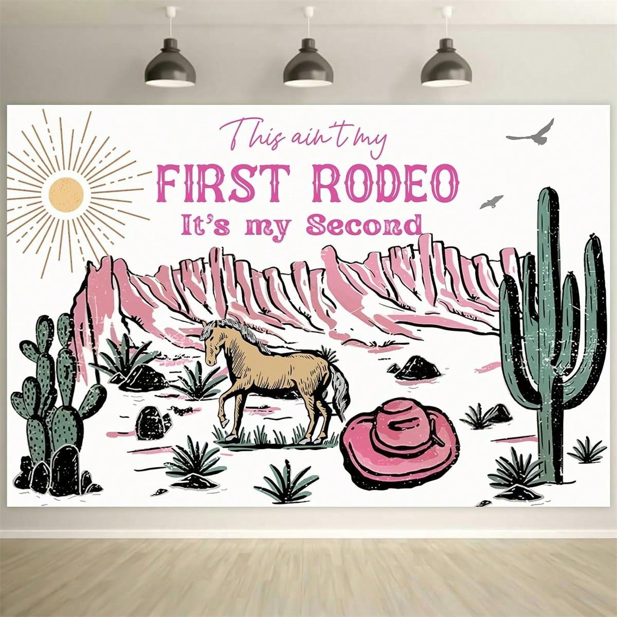 1 PCS Western Cowgirl 2nd Birthday Decorations Backdrop This Aint My ...