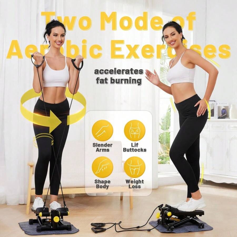 Steppers for Exercise, Mini Stair Stepper with Resistance Bands ...