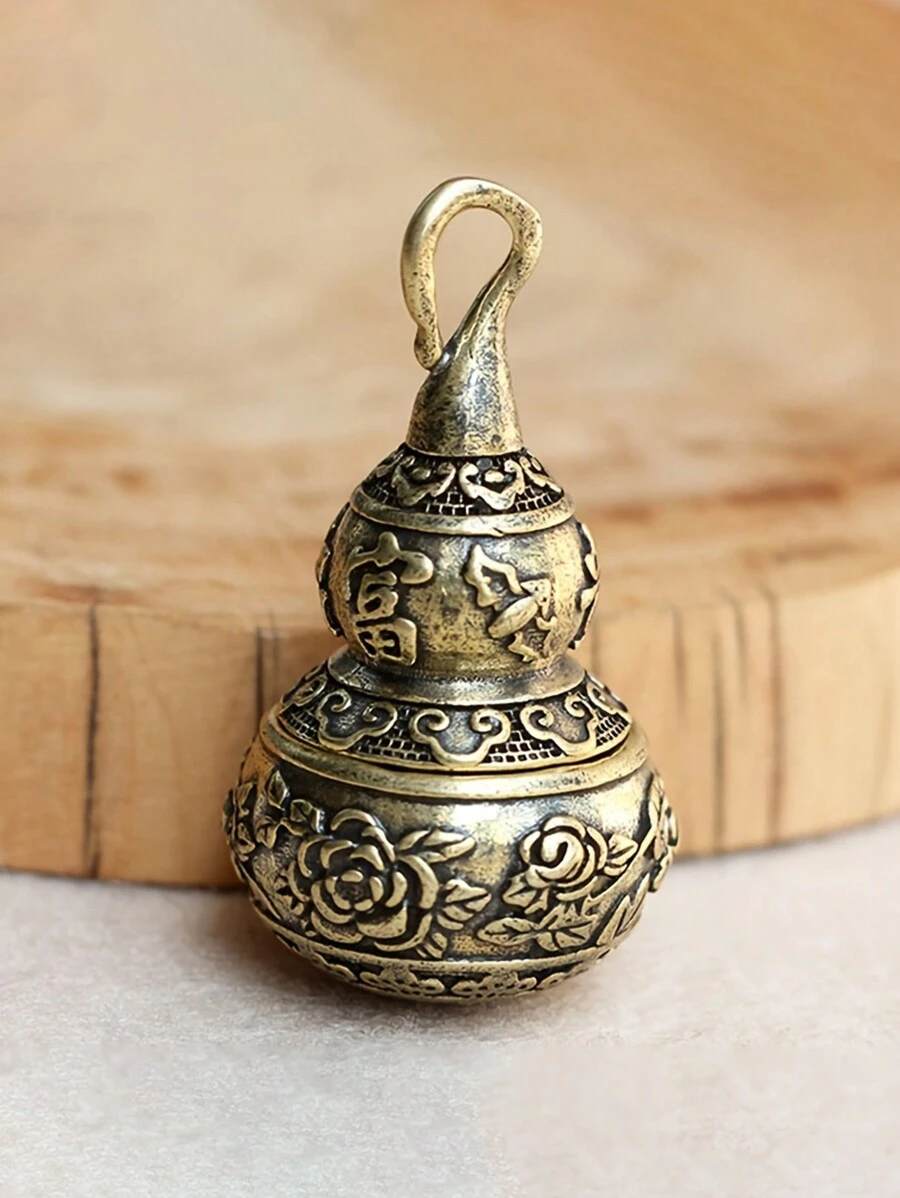 Handmade Pure Copper Rotatable Lotus Shaped Calabash Gourd Antique ...