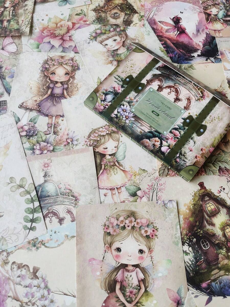 1pack 60pcs Dreamy Vintage Fairy Tale Girl-Themed Scrapbook Paper ...