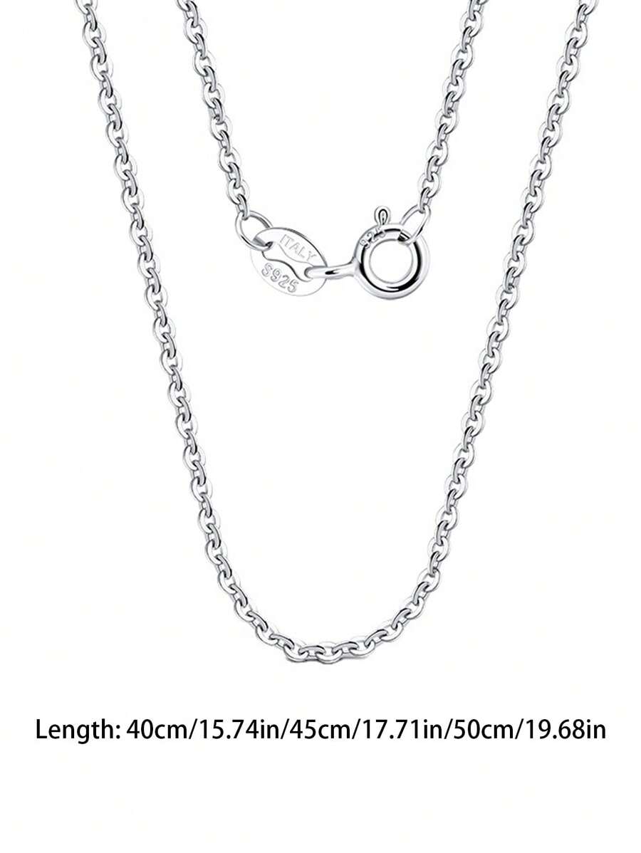 FOREVER QUEEN S925 sterling silver necklace 30 flash O plain chain 1 ...