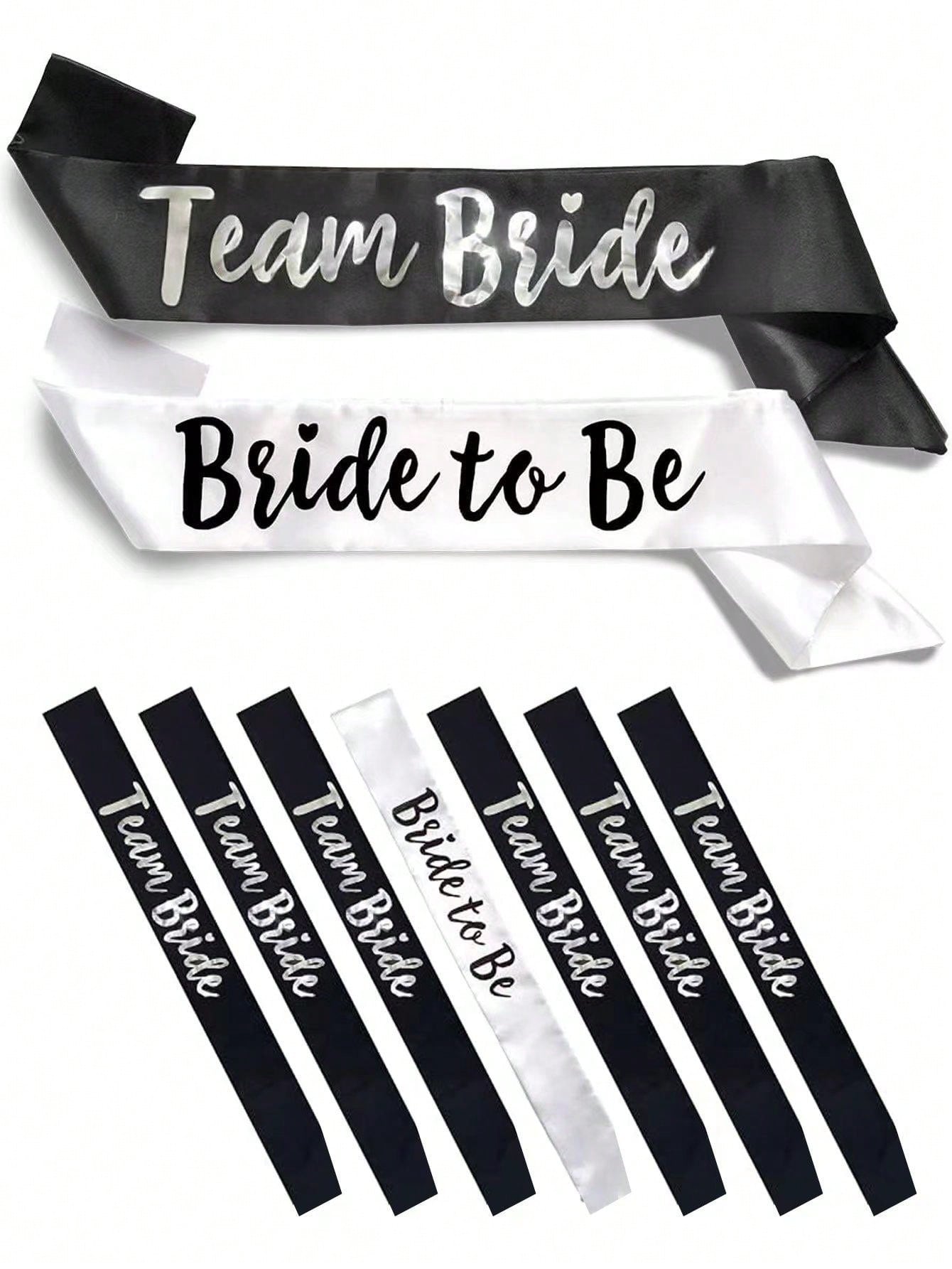 Team Bride 7pcs Satin Sash Set - Sophisticated & Fun Party Favors for ...