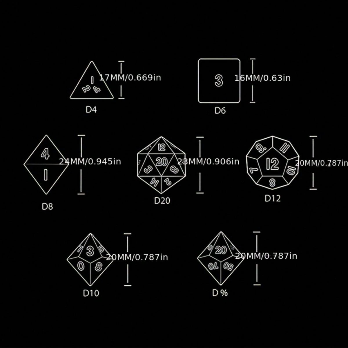 7pcs/set Phoenix Reborn Dice Set For Dnd Dungeon & Dragons Mtg Rpg Table Game, With D4, D6, D8 ...