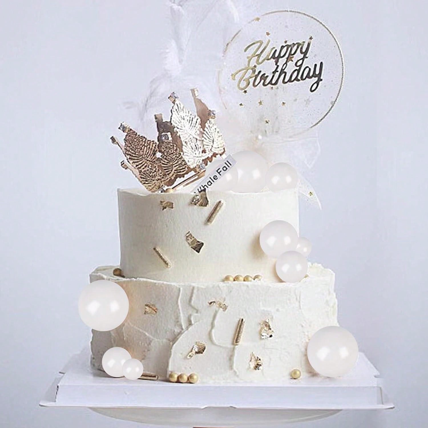 20 Pcs Balls Cake Topper Ball Shaped Cake Insert Toppers Pearl Balls ...