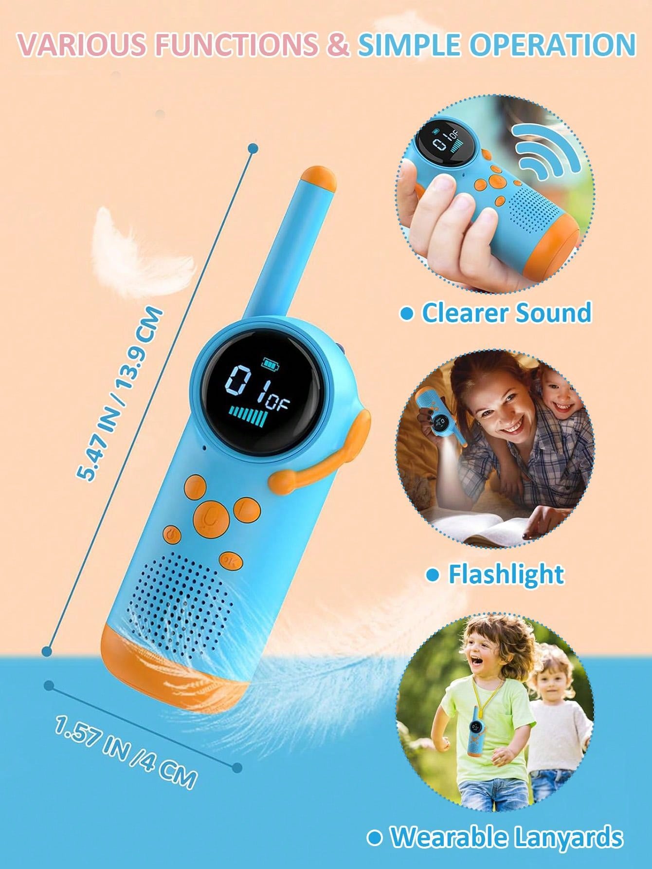 Children's walkie talkie, toy gift age 3 4 5 6 7 years old boys and ...