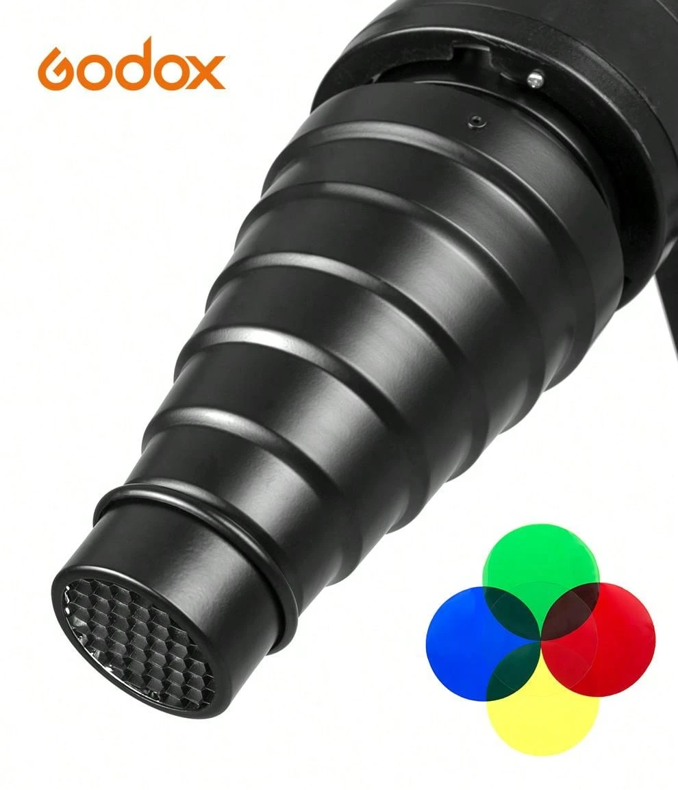 Godox Sn-01 Flash Light Snoot Avec Grille En Nids D'abeilles & Filtre ...