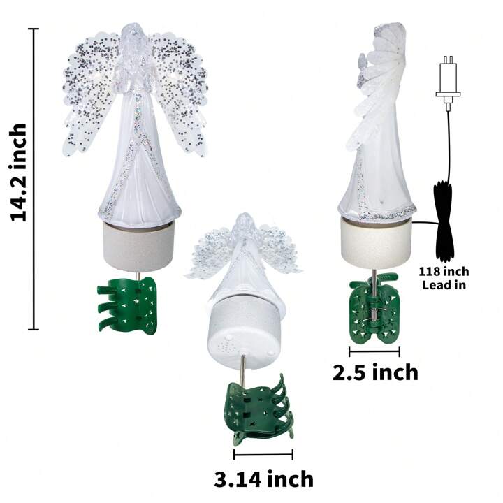 Christmas Angel Tree Topper, Rotary Xmas Tree Topper with Wings and ...