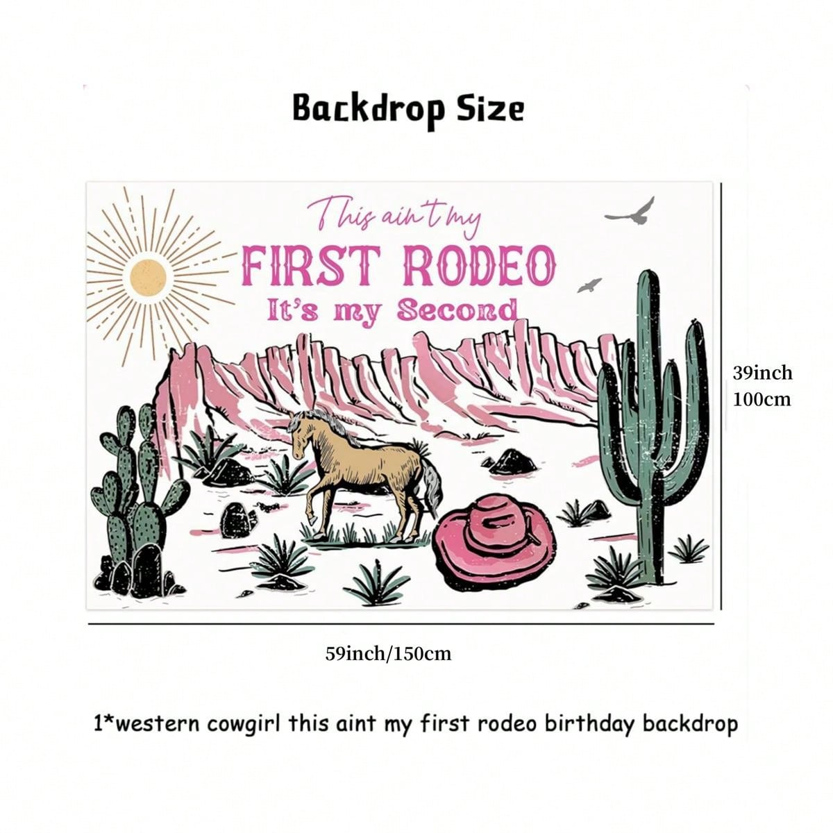 1 PCS Western Cowgirl 2nd Birthday Decorations Backdrop This Aint My ...