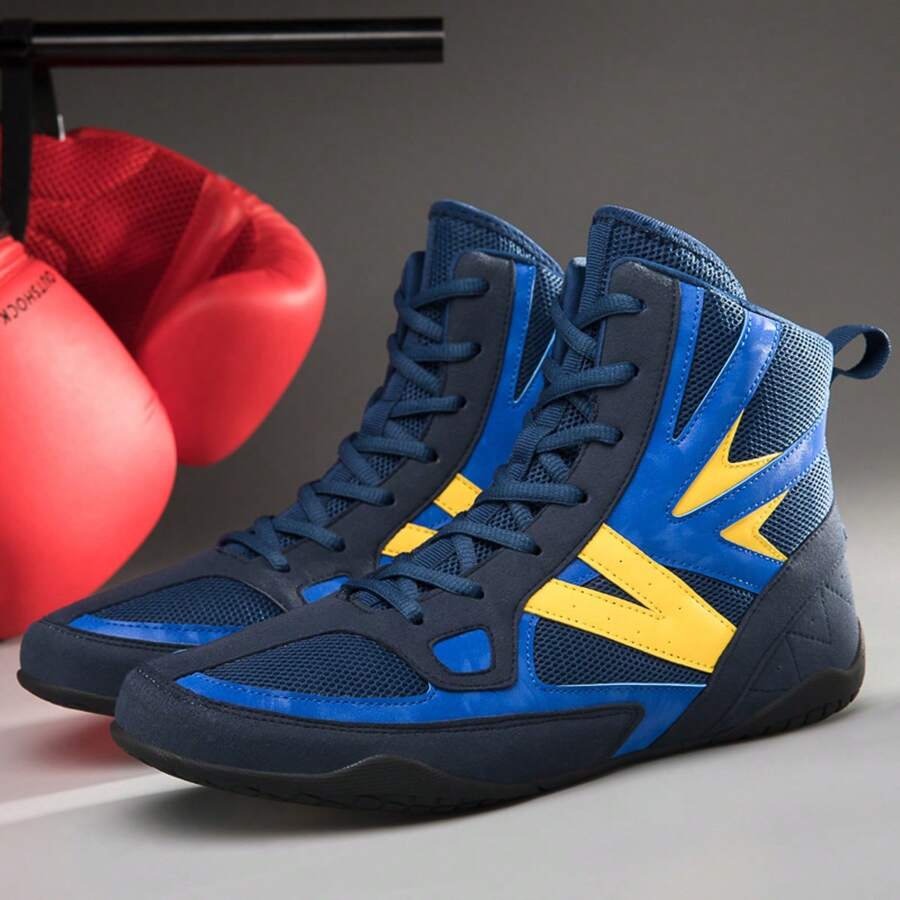 TOLLN Men's Professional Boxing Shoe High -Top Fight Shoe Fighting ...