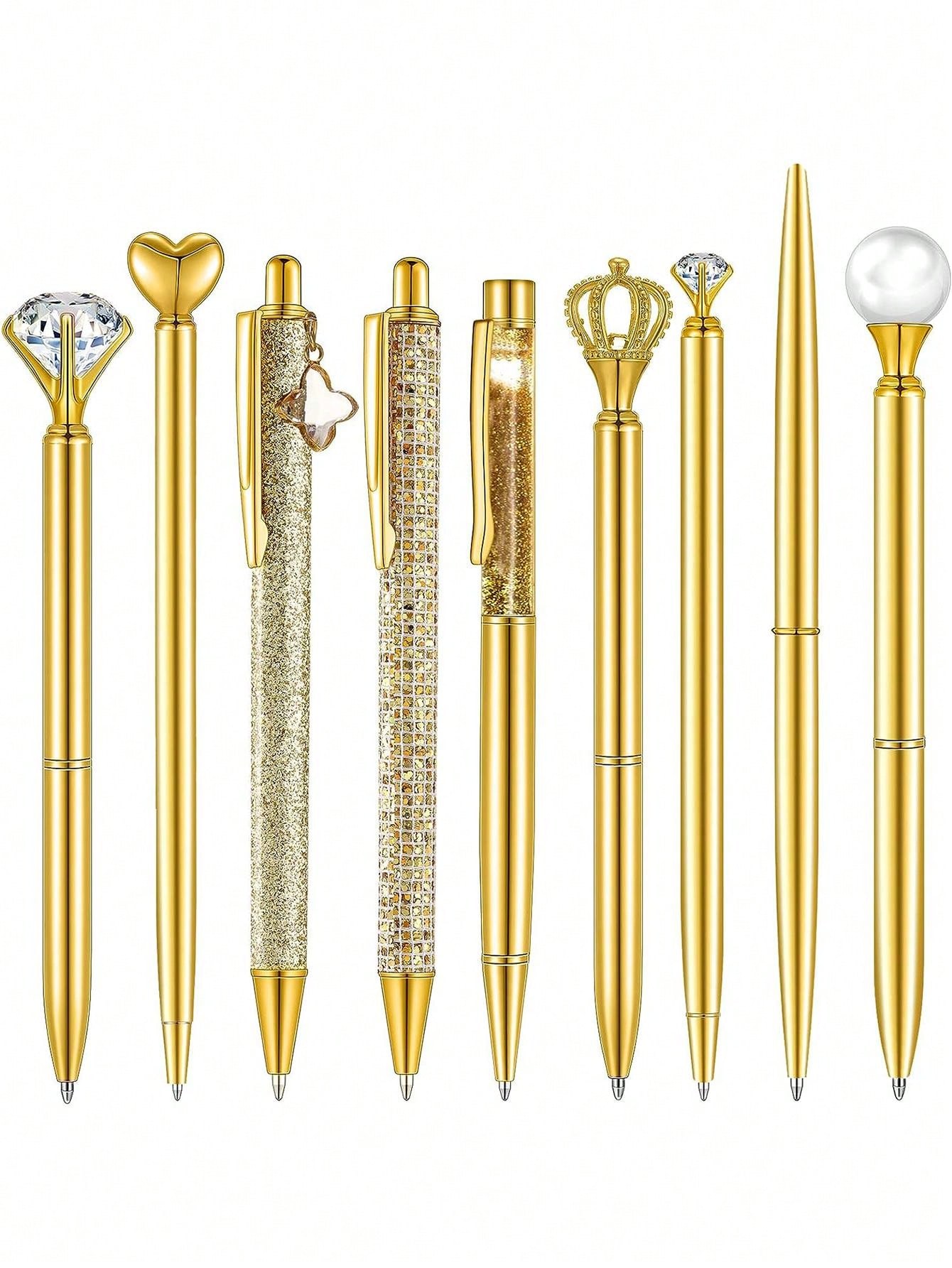 9pcs Liquid Sand Glittering Ballpoint Pens, Ideal Writing Tool To ...