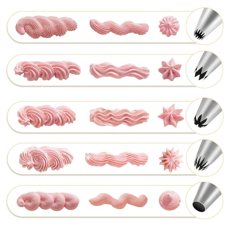 5pcs Large Piping Tips Set, Stainless Steel Frosting Piping Kit, Pastry ...