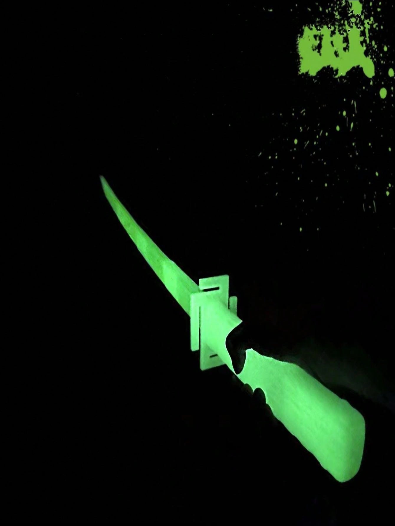 3d Printed Glow-in-the-dark Expanding Gravity Knife Toy, Unique Spiral ...