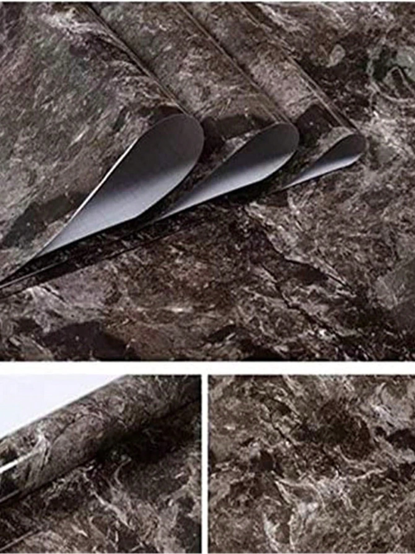 Dark Brown Marble Paper Removable Wallpaper Film Self-Adhesive Granite ...