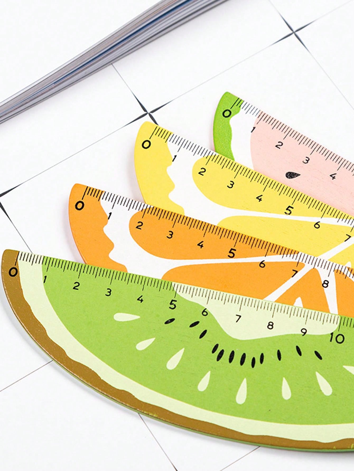 1pc Creative Fruit Shaped 15cm Wooden Ruler For Student Drawing, , Gift ...