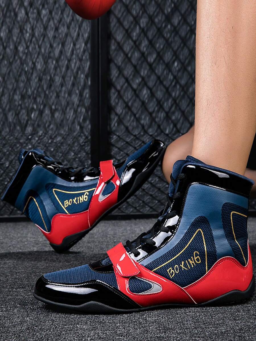 TOLLN Men's Professional Boxing Shoe High -Top Fight Shoe Fighting ...