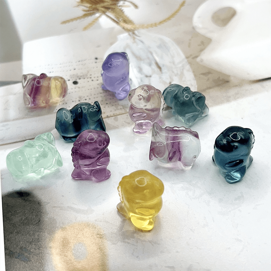 A Very Lovely Cartoon Dinosaur Made Of Fluorite, A Cute Gift For Kids ...