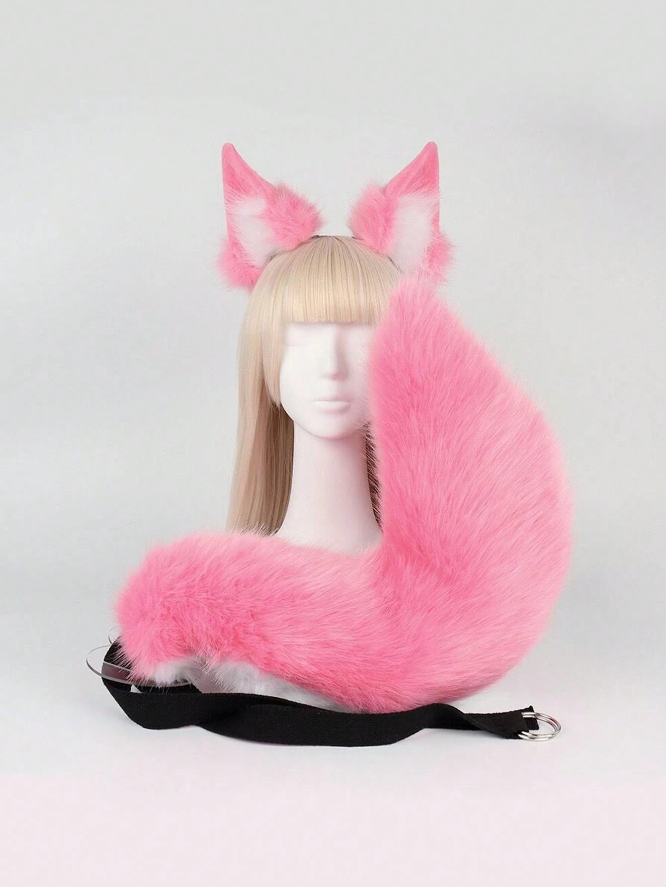 1set Random Color Animal Ear Headband & Tail Set For Cosplay - Handmade ...