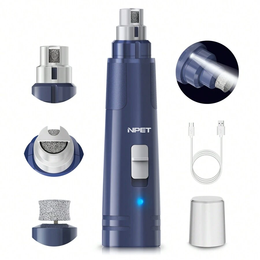 NPET Dog Nail Grinder with Guard, Rechargeable Electric Dog Nail File ...