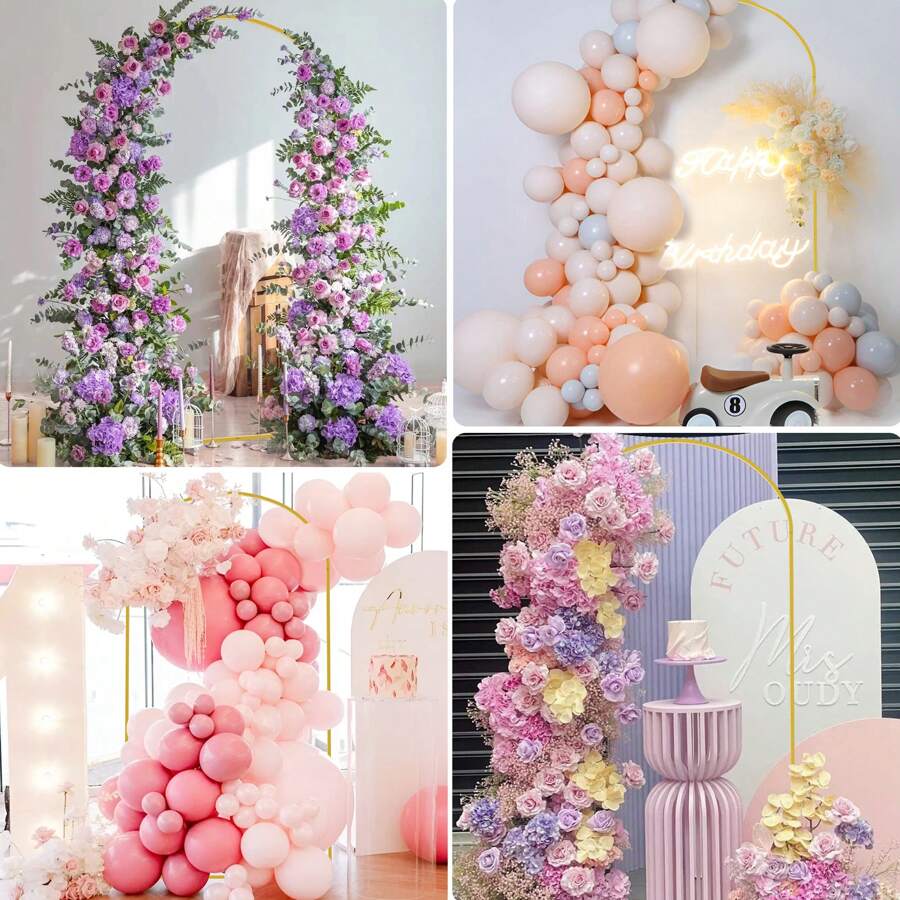 Bruiloft Boog Backdrop Stand 7.2FT , Goud Metaal Boog Backdrop Stand Voor Bruiloft Ceremonie ...