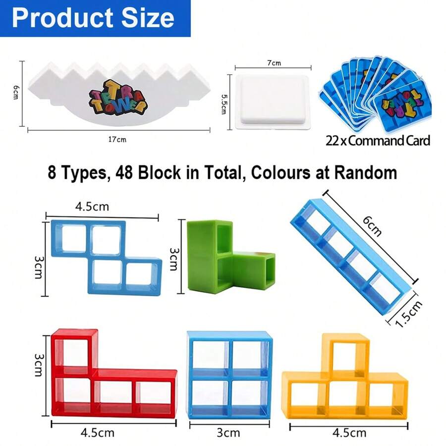 48 Pcs Tetra Tower Balance Stacking Blocks Game Balance Stacking Team ...
