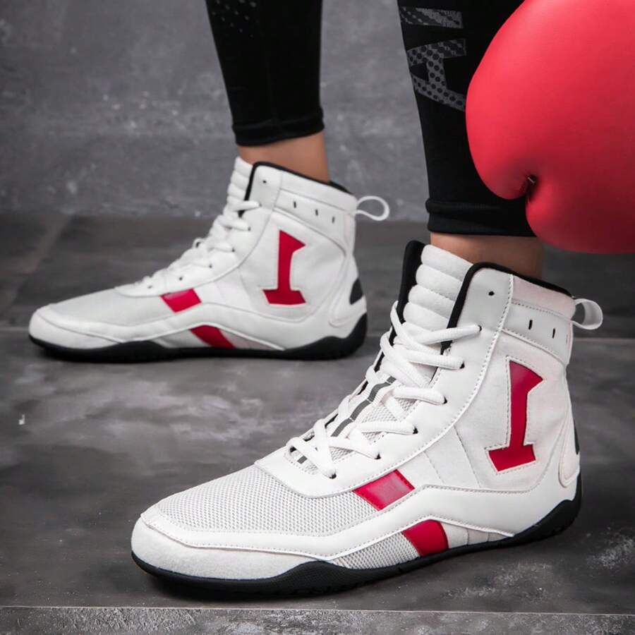 TOLLN Men's Professional Boxing Shoe High -Top Fight Shoe Fighting ...