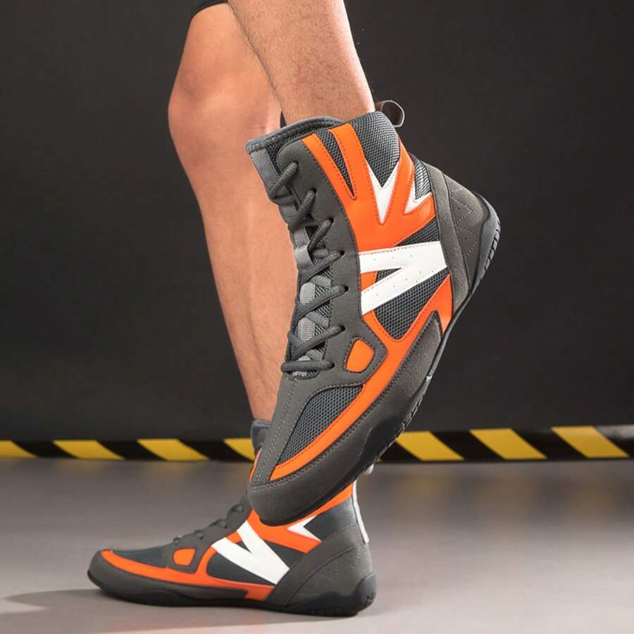 TOLLN Men's Professional Boxing Shoe High -Top Fight Shoe Fighting ...