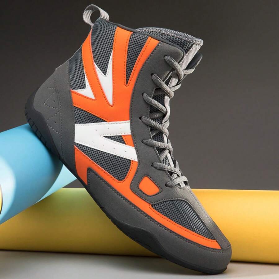 TOLLN Men's Professional Boxing Shoe High -Top Fight Shoe Fighting ...