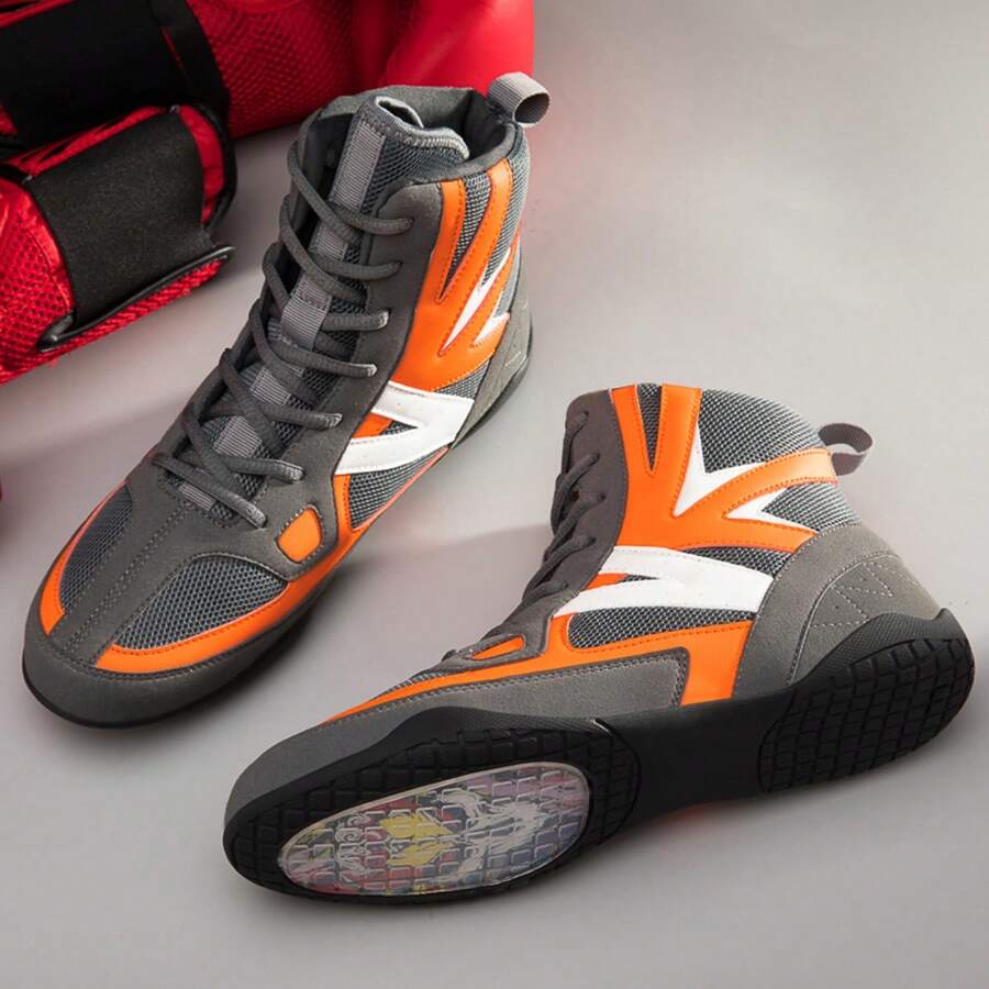 TOLLN Men's Professional Boxing Shoe High -Top Fight Shoe Fighting ...