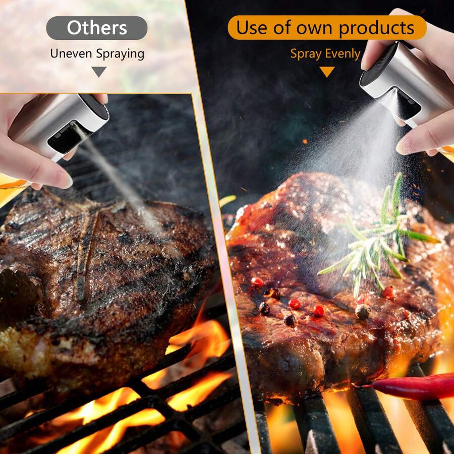 2 Pack Oil Sprayer for Cooking Stainless Steel Nozzle, 100ml Glass ...